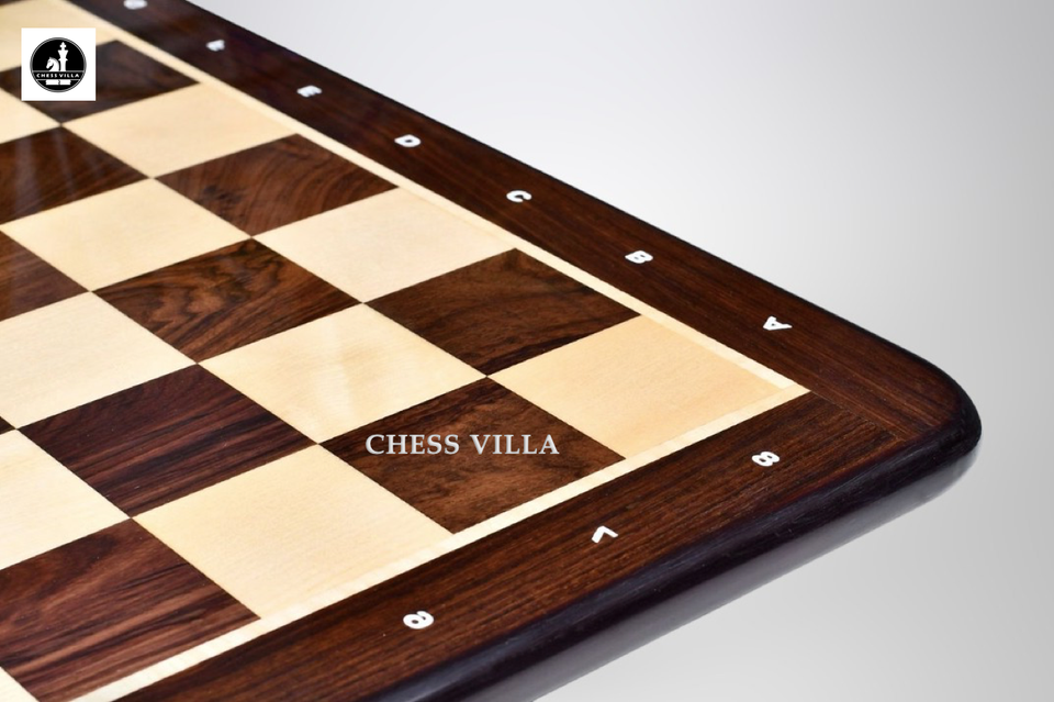 21" Flat Luxury Chess board Rosewood & Maple Wood-55mm Square-Algebraic ...