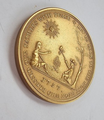 1757 INDIAN WARS 45mm commemorative medal Edward Duffield Philadelphia ...