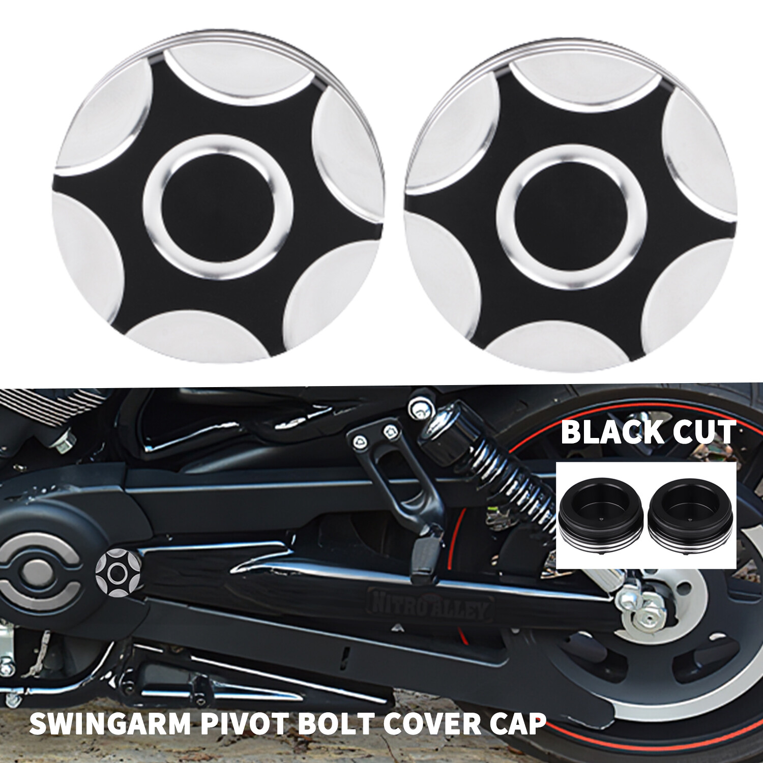Motorcycle Anodized Swingarm Pivot Bolt Cover For Harley V-Rod Night ...