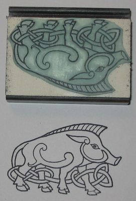 Celtic Boar design Rubber Stamp by Amazing Arts | eBay