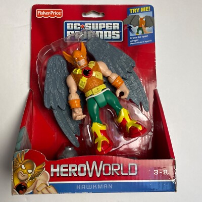 DC Super Friends HeroWorld Hawkman Action Figure Fisher Price New in ...