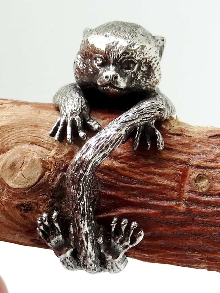 Marmoset Monkey Ring, Silver Ring, Marmoset Jewelry, Little Monkey Ring ...