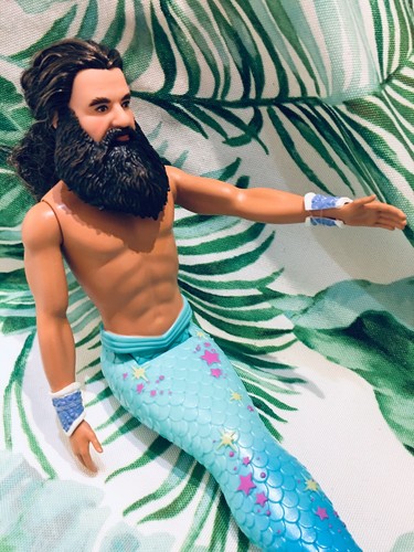 Barbie Ken Doll Merman OOAK Jesus Hipster Aquaman Mermaid Beard | eBay