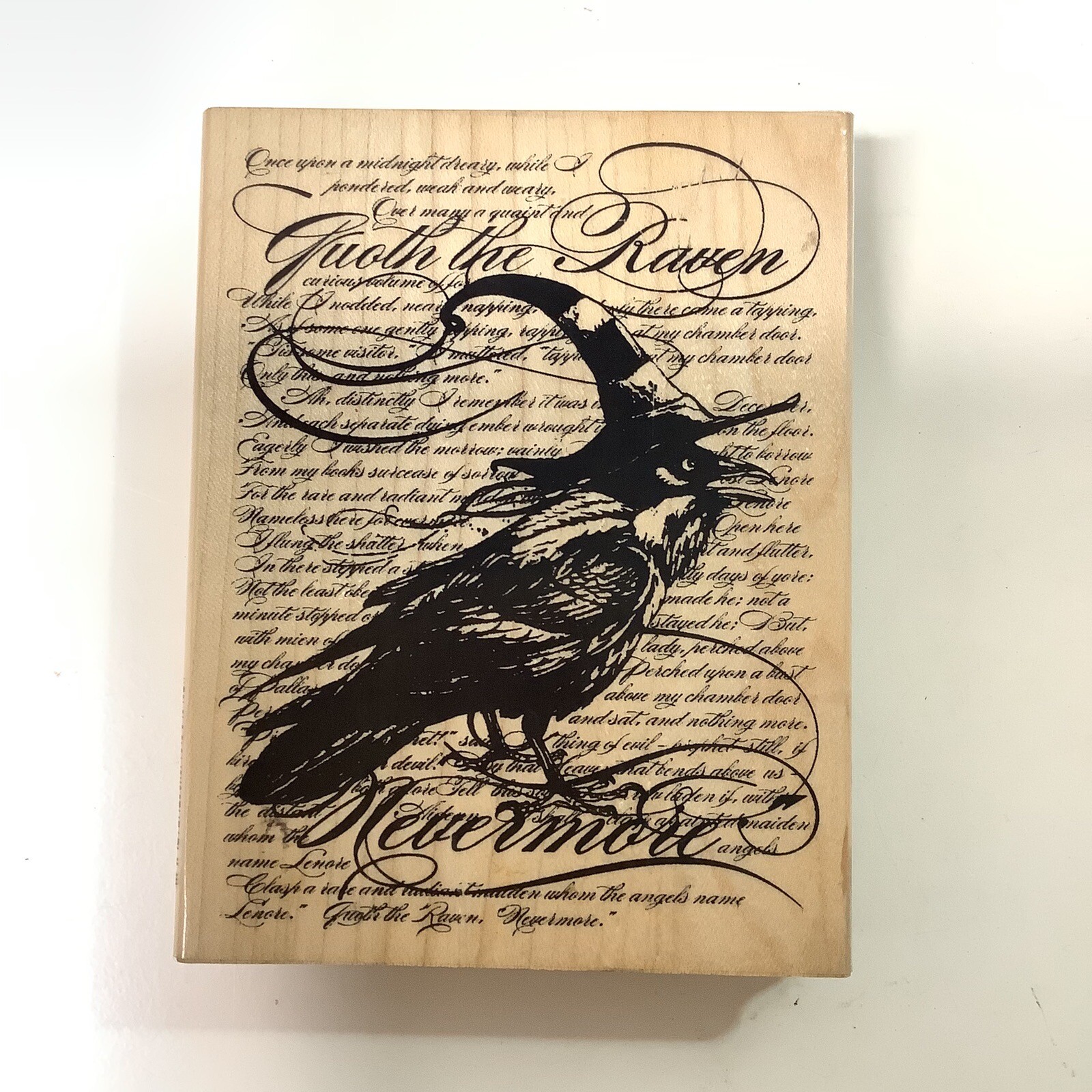 Raven Background Rubber Stamp EDGAR ALLEN POE Quoth the Raven ...