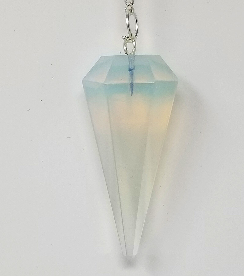 Opalite Pendulum with Chain, Faceted (Natural Crystal Stone) | eBay