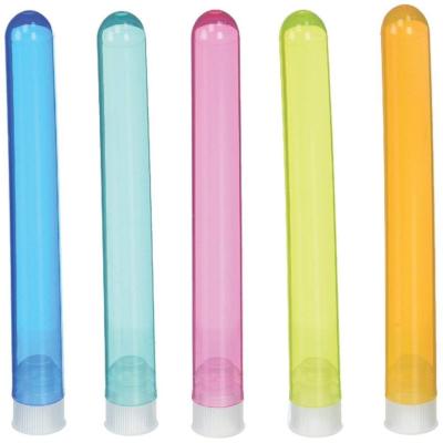 16x125mm Color Test Tubes w/ Flange Caps, PP, Round Btm, 17ml Vol ...