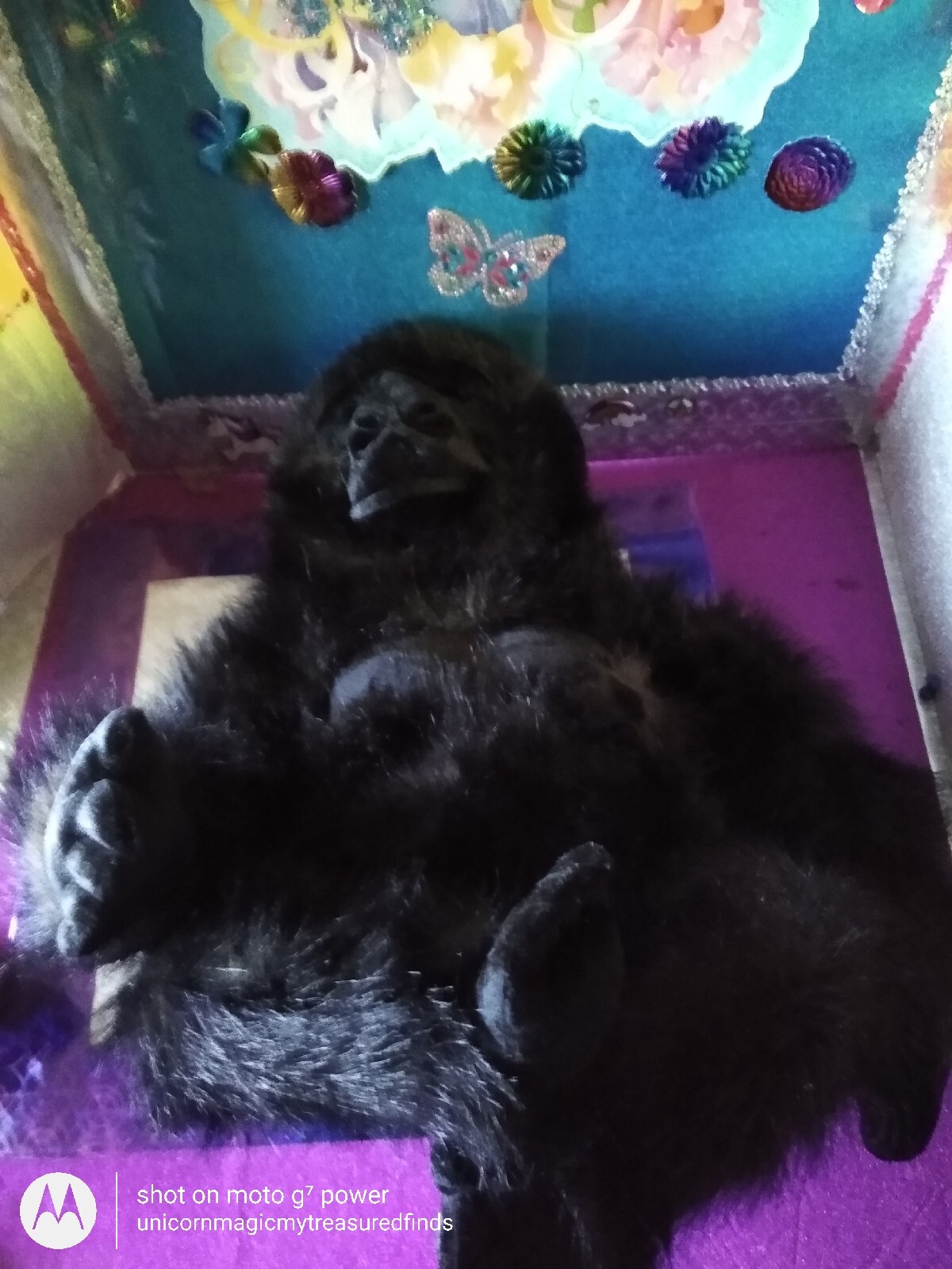 🦄Aurora World / Fluffy Gorilla/Ape Black Color Sitting 15" Soft Plush ...