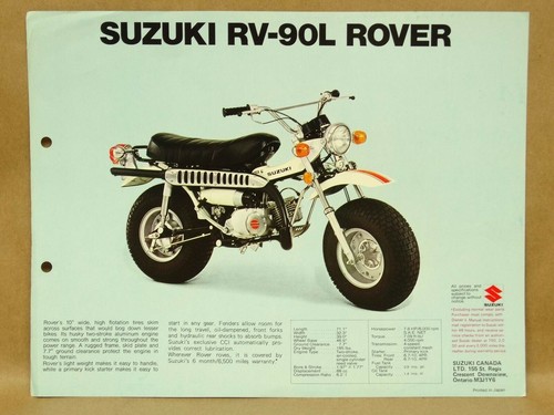 Vtg Suzuki RV 125 L Tracker RV 90 L Rover Motorcycle Brochure ...