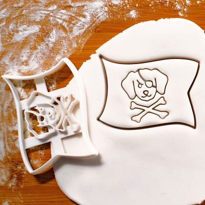 Dog Pirate Flag Cookie Cutter - Jolly Roger skull crossbones halloween ...