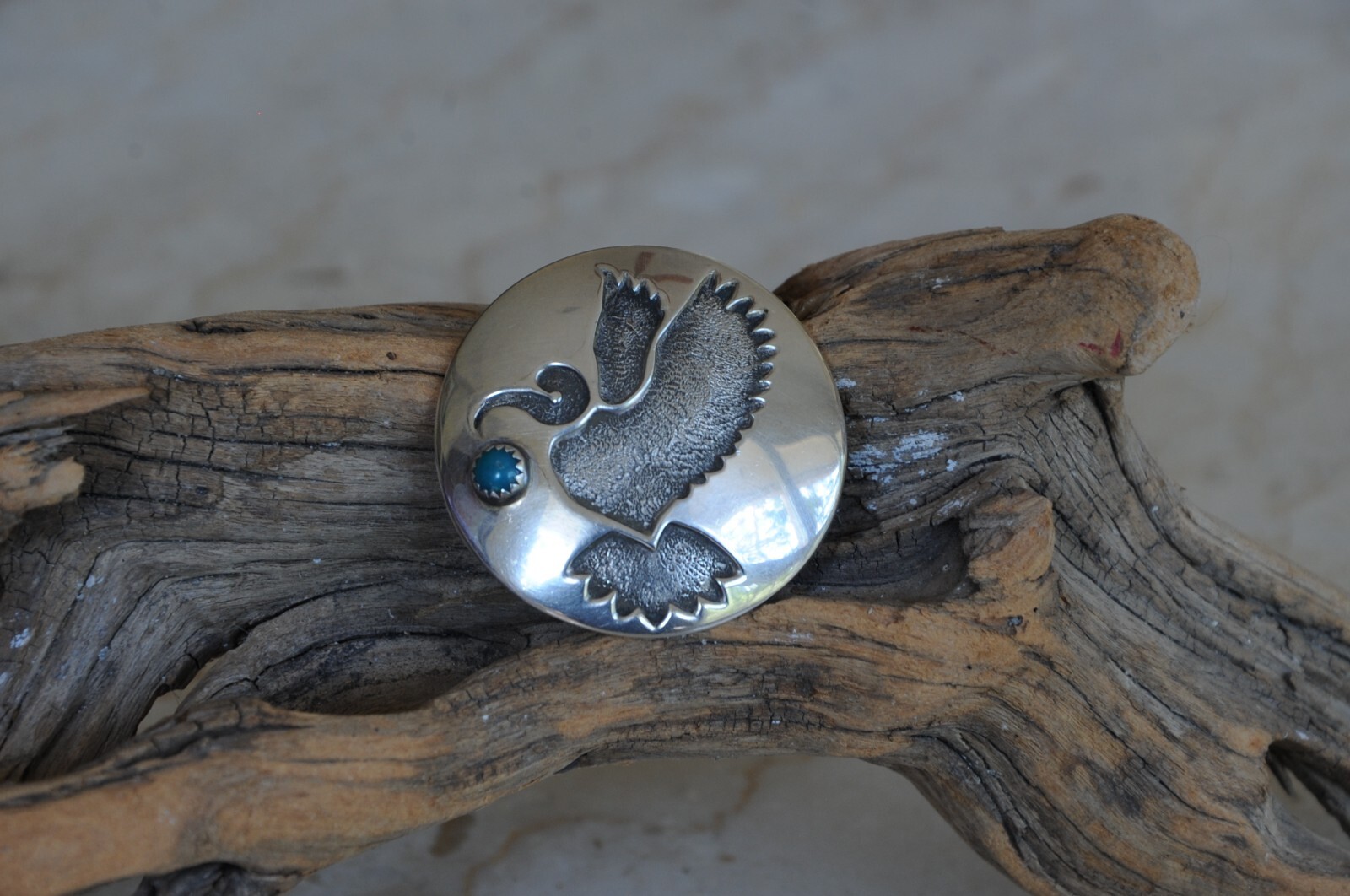 Vintage Native American Sterling Hopi Bird Turquoise … - Gem