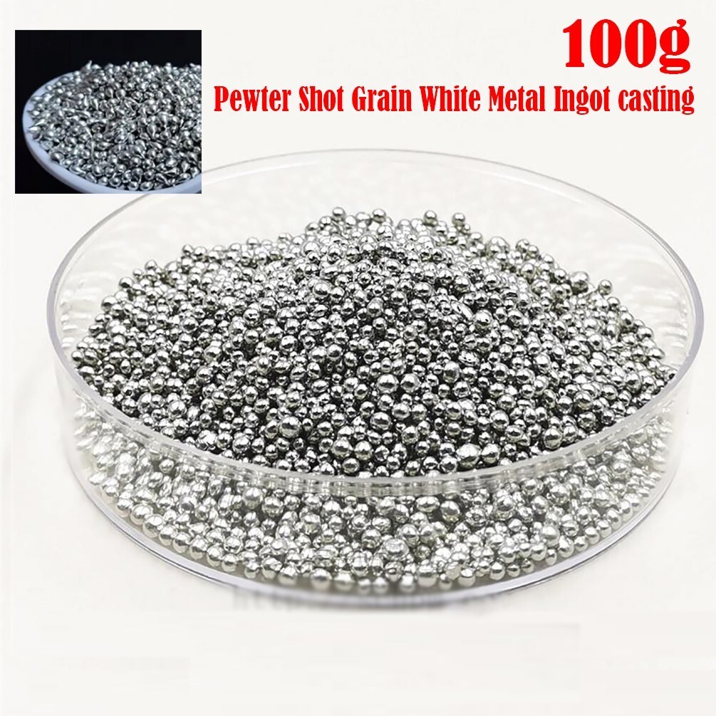 100g Premium Pewter Shot Grain Metal Ingot Casting Reduce Energy Costs ...