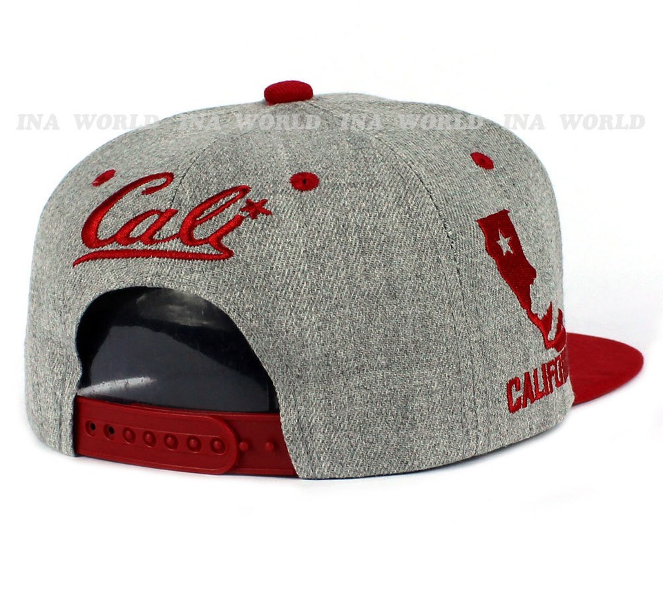 California Republic Hat Cap CALI Classic Bear Snapback Flat Bill ...