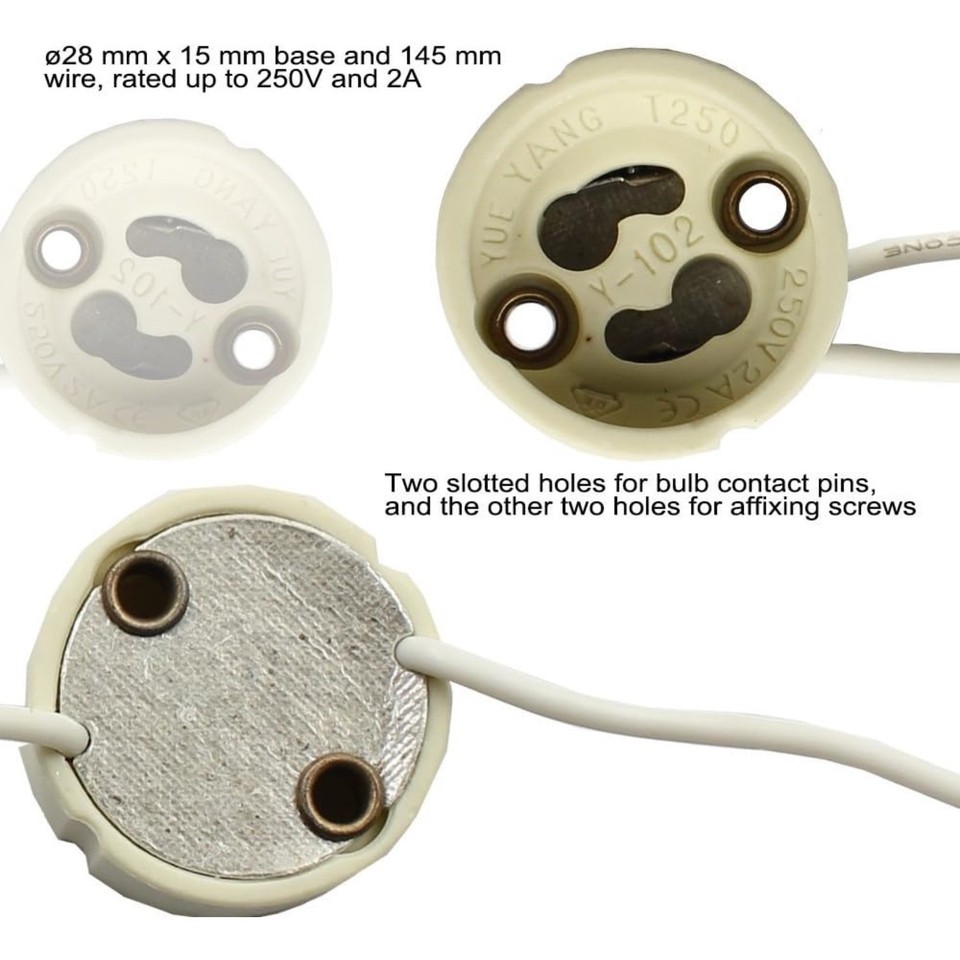 10 Pack Wire Connection Socket for GU10 Base LED or Halogen Light Bulb ...