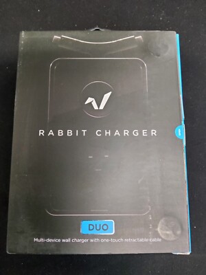 RABBIT CHARGER Duo with 28" Retractable Cable, USB-C to Micro USB ...