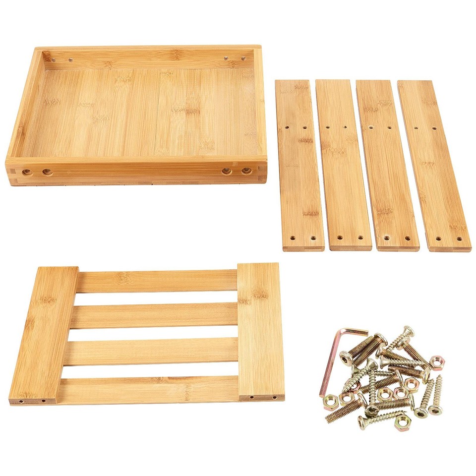 2 Packs 13 Inches Bamboo Step Stool Nonslip Bamboo Small Seat Stool ...