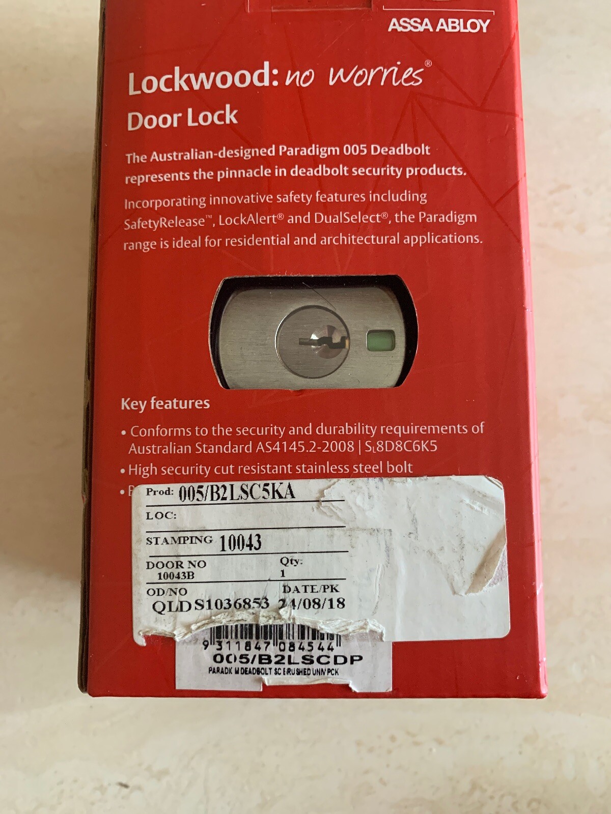 Lockwood 005/B2LSC5KA Paradigm Double Cylinder Deadbolt Square Brushed ...