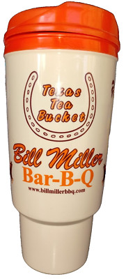 VINTAGE THERMO-SERV BILL MILLER BAR-B-Q TEXAS TEA BUCKET 34 OZ TRAVEL ...