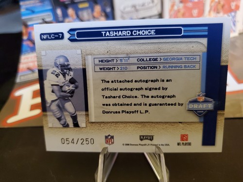 2008 Donruss Playoff Prestige Autograph NFL Draft Card Tashard Choice 54/250 | eBay