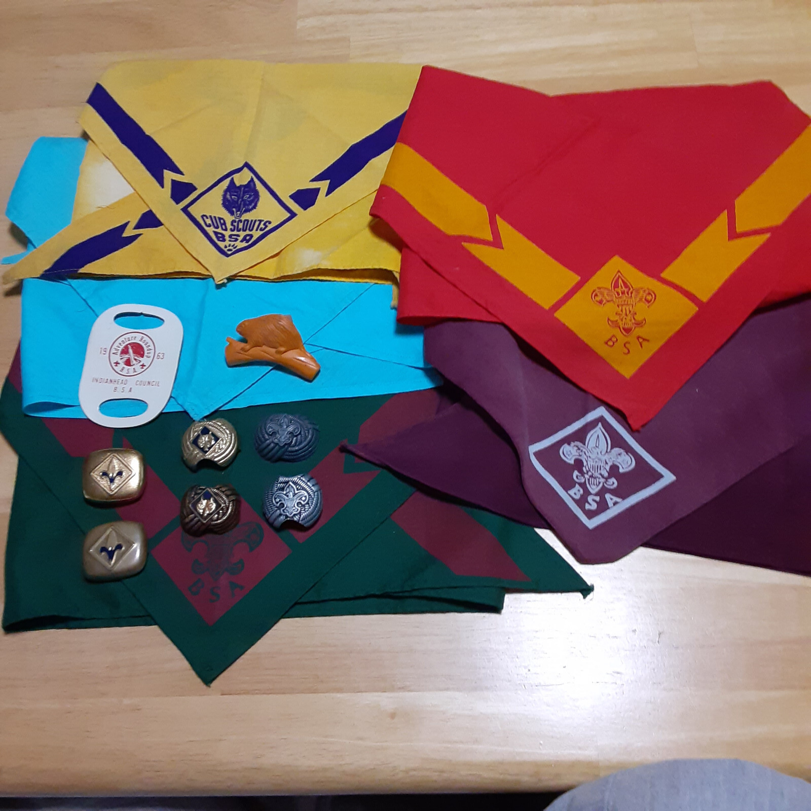 Vintage Boy Scouts of America Neckerchief and Slides Lot | eBay