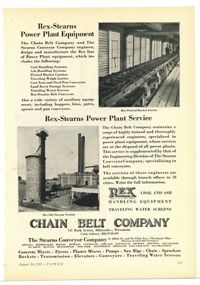 1930 Chain Belt Co. Ad: Rex Stearns Power Plant Service - Milwaukee ...