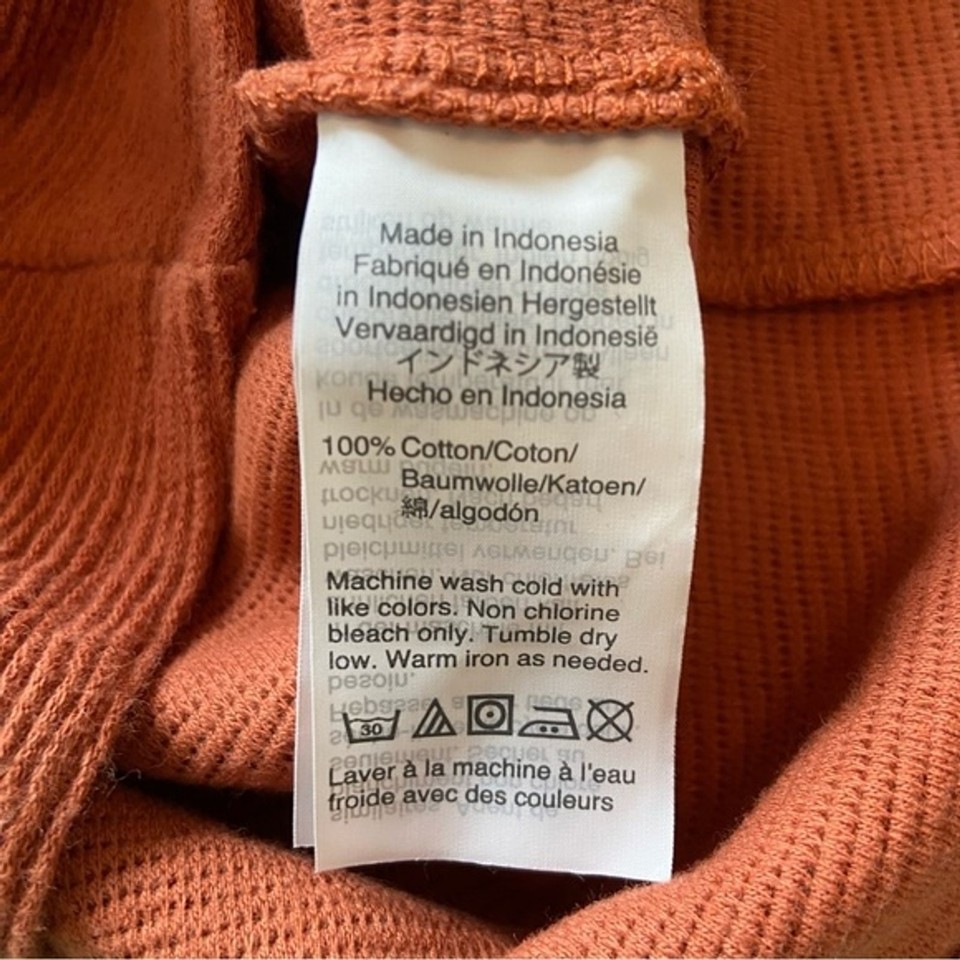 Madewell Texture & Thread Rust Orange Front Tie Shirt Size Medium | eBay