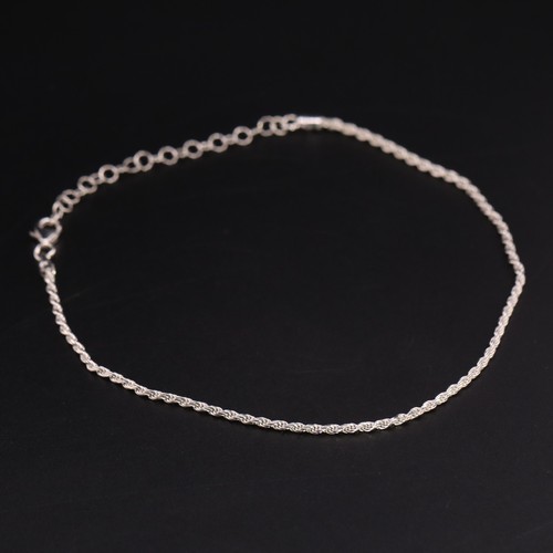 Sterling Silver - ITALY P.LUX 2mm Roope Chain 11.5" Adjustable Bracelet - 3.5g | eBay