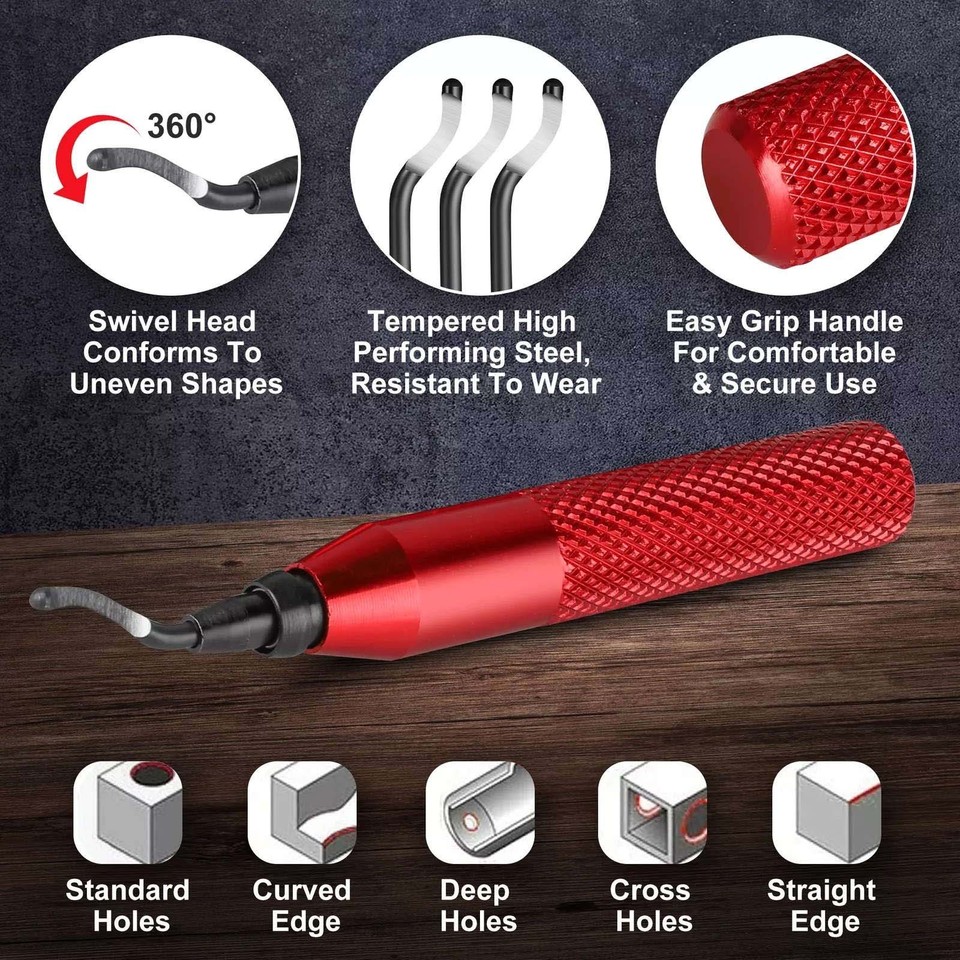 Deburring Tool Countersink Hand Reamer with 10PC Extra Blades Kit for ...