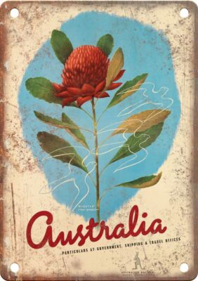 Metal Sign - Vintage Australia Travel Poster - Retro Look Reproduction ...