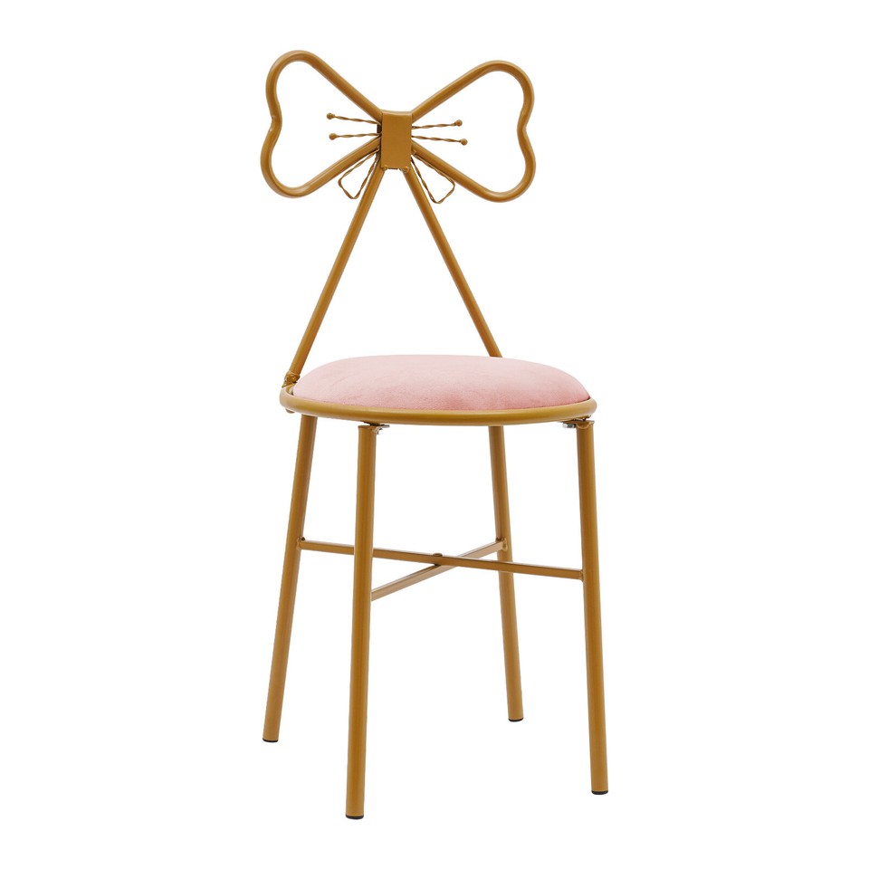 Butterfly Backrest Chair Vanity Stool Dining Velvet Stool Chair Makeup ...