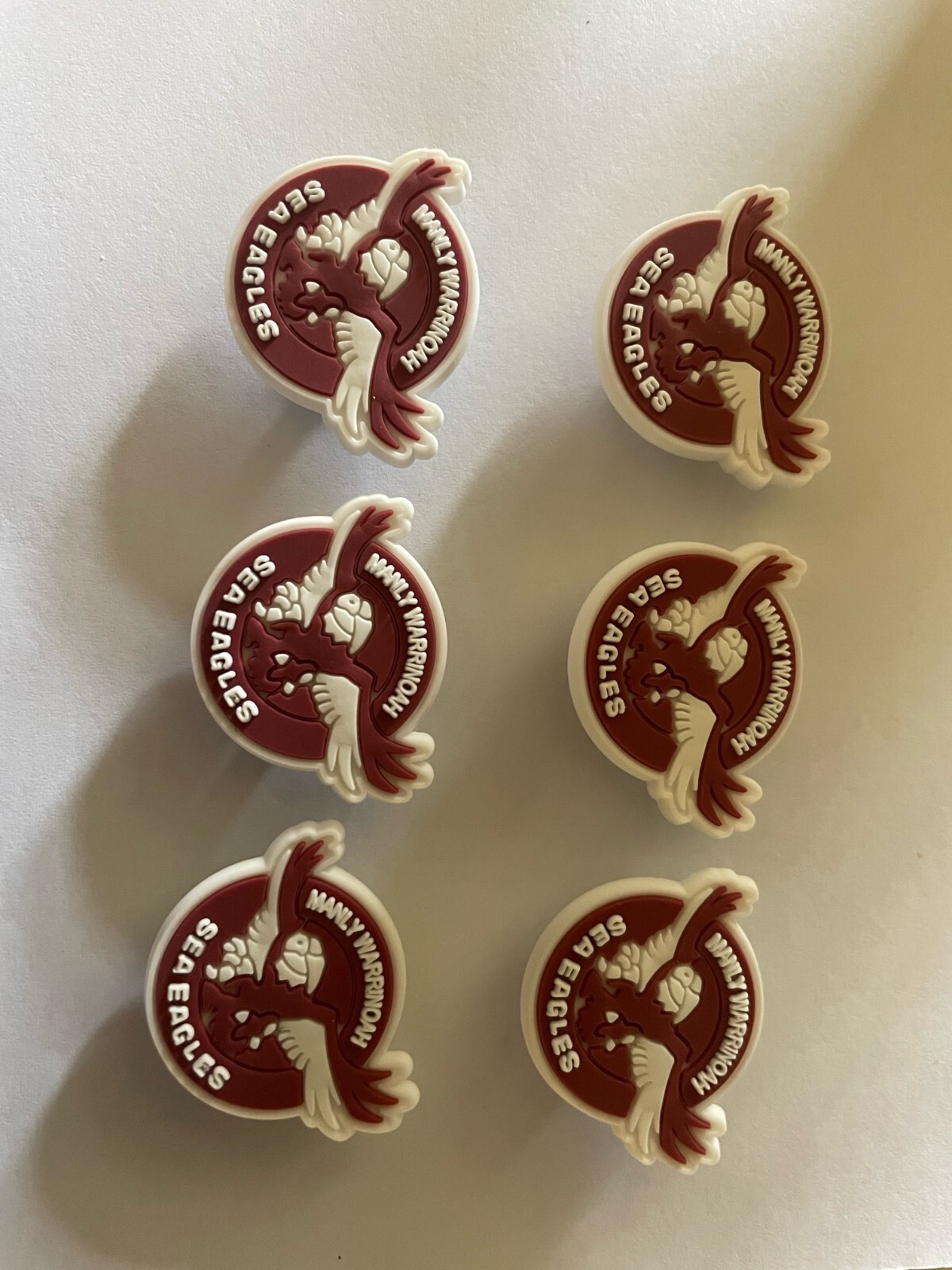 6 x SPORT SHOE CHARMS for CROCS & Jibbits NRL Rugby League Football ...