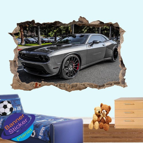 SUPER CHALLENGER MUSCLE CAR WALL STICKER 3D ART POSTER DECOR DECAL ...