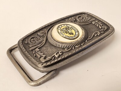 Vintage National Community Bank since 1895 Solid Pewter Belt Buckle ...