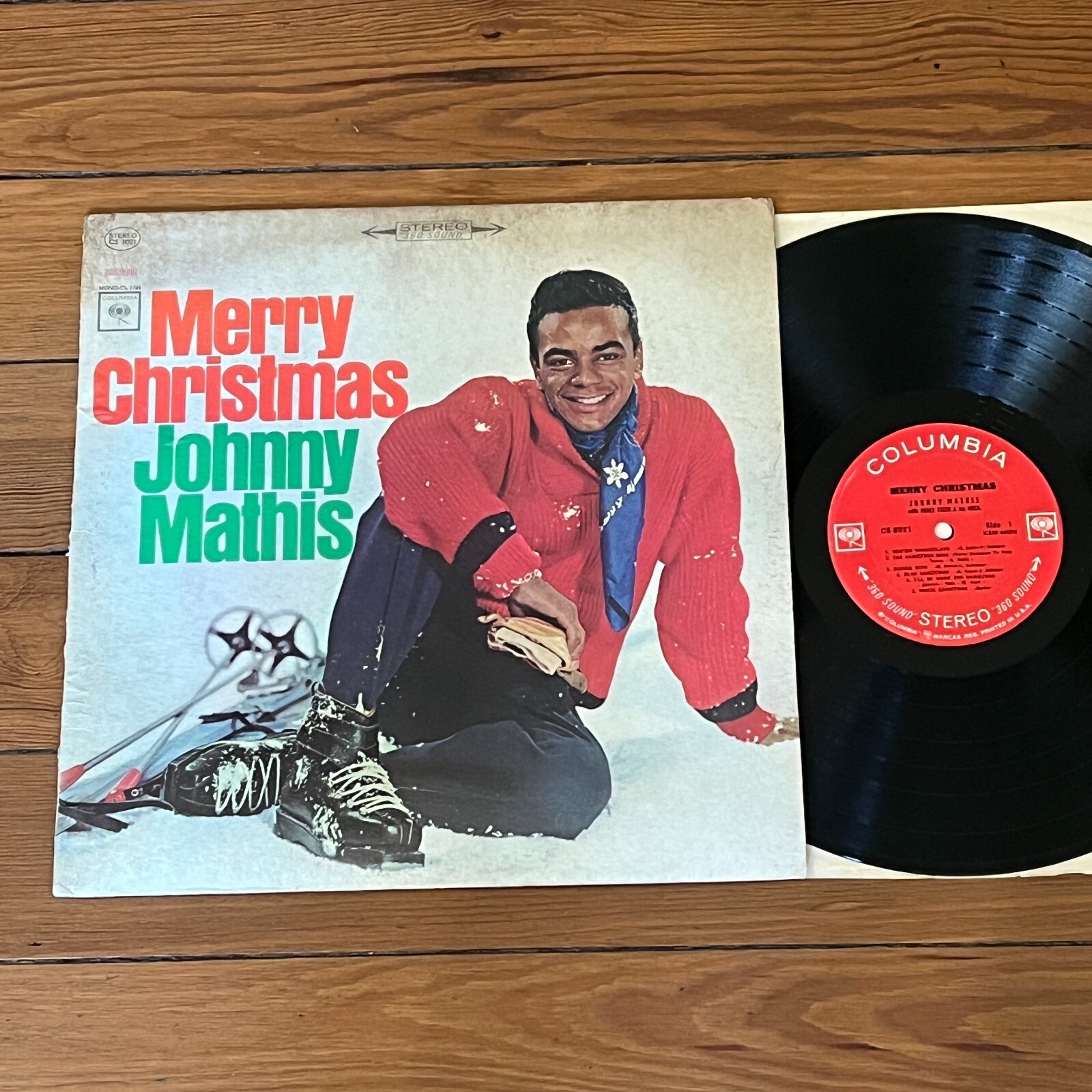 Johnny Mathis Merry Christmas LP Columbia 2 Eye CS 8021 Spin Cleaned ...