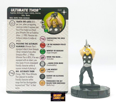 Marvel Heroclix Ultimate Thor #022 w/ Card Secret Wars Battleworld Set ...