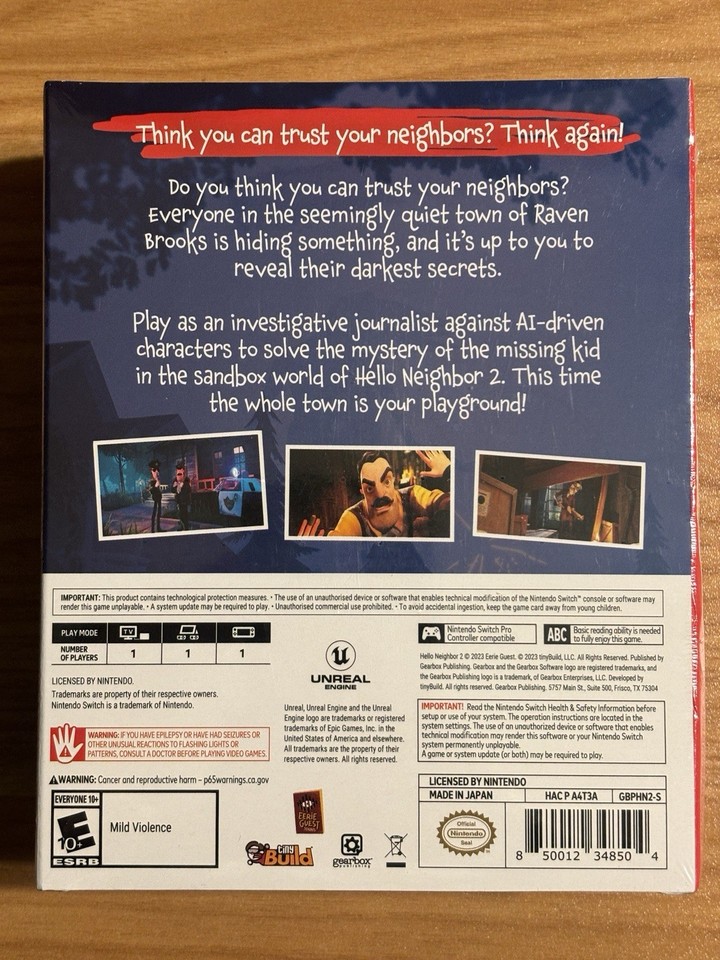 Hello Neighbor 2 Deluxe Edition (w/Imbir Hanger) (Nintendo Switch ...