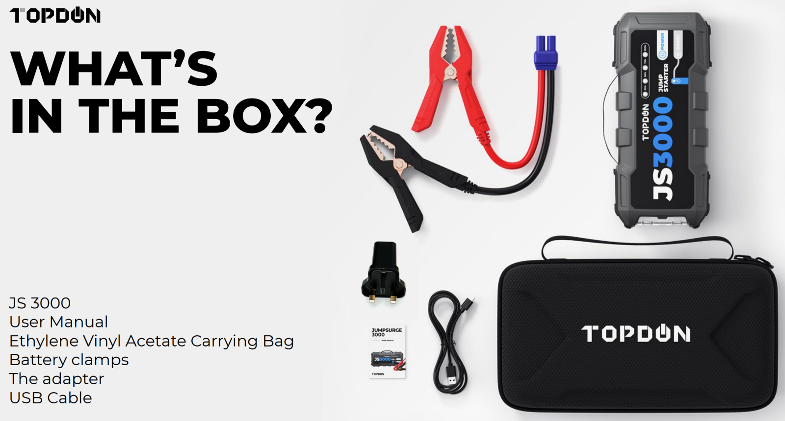 TOPDON JumpSurge3000 3000A USB Car Jump Starter for sale online | eBay