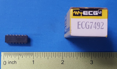 IC Counter, ECG7492,SYLVANIA, Integrated Circuit TTL,Divide by 12 ...