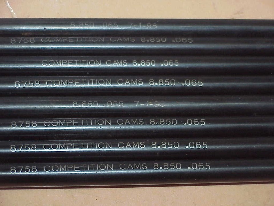 8 Comp Cams Hardened Pushrods 8.850" x 3/8" x .065" Wall Comp Cams ...