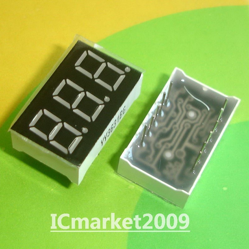 10 PCS 3 Digit 0.36 inch Green NUMERIC LED DISPLAY 7 SEG SEGMENT COMMON ...