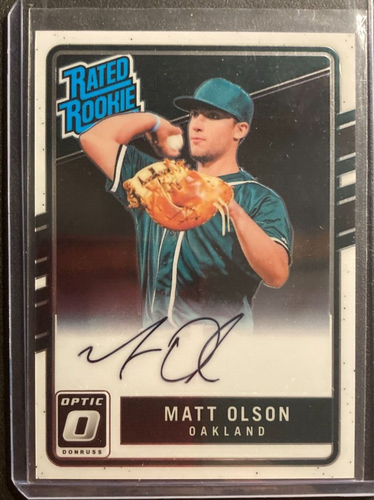Matt Olson AUTO~RC Donruss Optic 2017 Certified Panini Rated Rookie ...