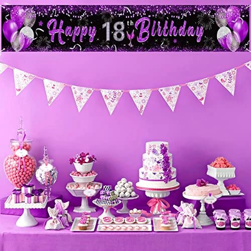 Purple 18th Birthday Cake