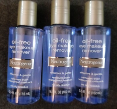 3 Pack Neutrogena Oil Free Gentle Eye Makeup Remover 5.5 Fl Oz (J16 ...