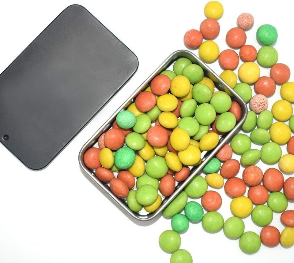 6 Pack Metal Rectangular Sliding Lid Tin Boxes Black, Containers Black ...