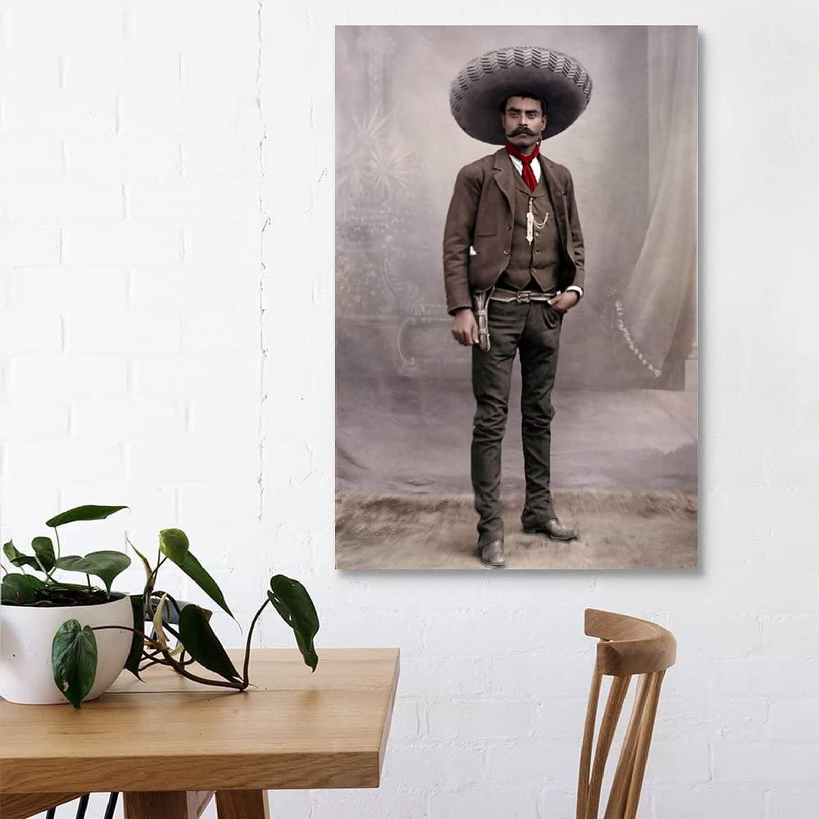 Zbin Emiliano Zapata Color Portrait Wall Art Canvas Print Posters Home ...
