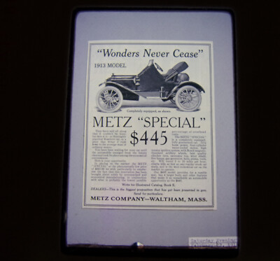 1913 Metz Special Vintage 35MM Slide Advertising Ad Automobilia Promo ...