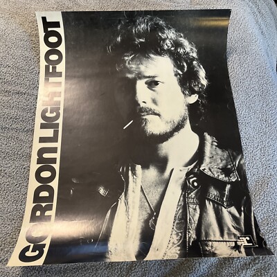 Original Gordon Lightfoot Black & White Poster Art Concert 26”x21”Music ...