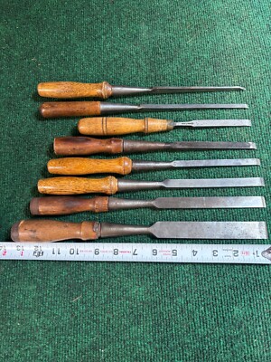 Set of 8 Vintage Wood Chisel---Cast Steel-Various Brands-- Some R ...