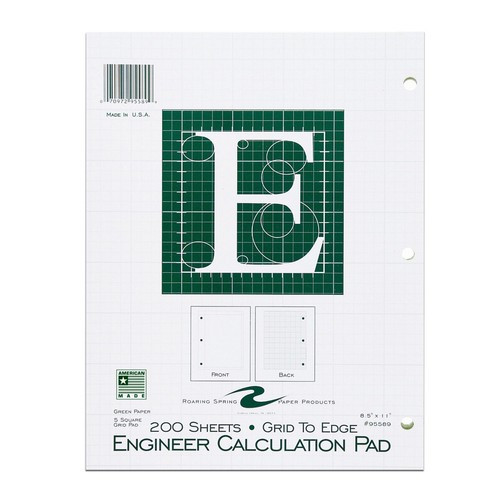 Engineering Pad, Frame Front 1/2" Right Margin, 8.5" x 11", 200 Sheets ...