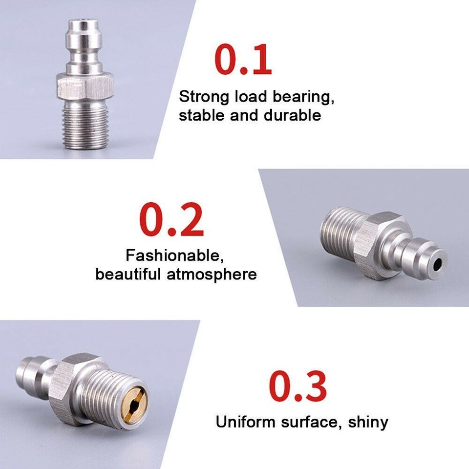 Male Connector Pumps Quick Stainless Steel Thread Valve 8mm Connection ...