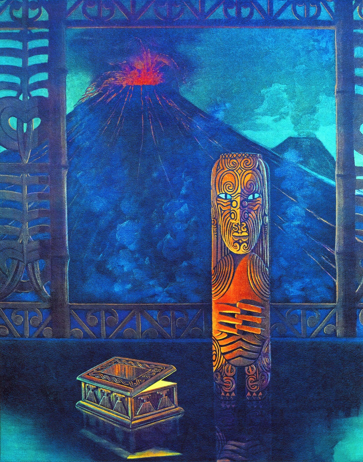 Vintage Tiki Art - August Holland "The Fire God" High Quality MCM Print ...